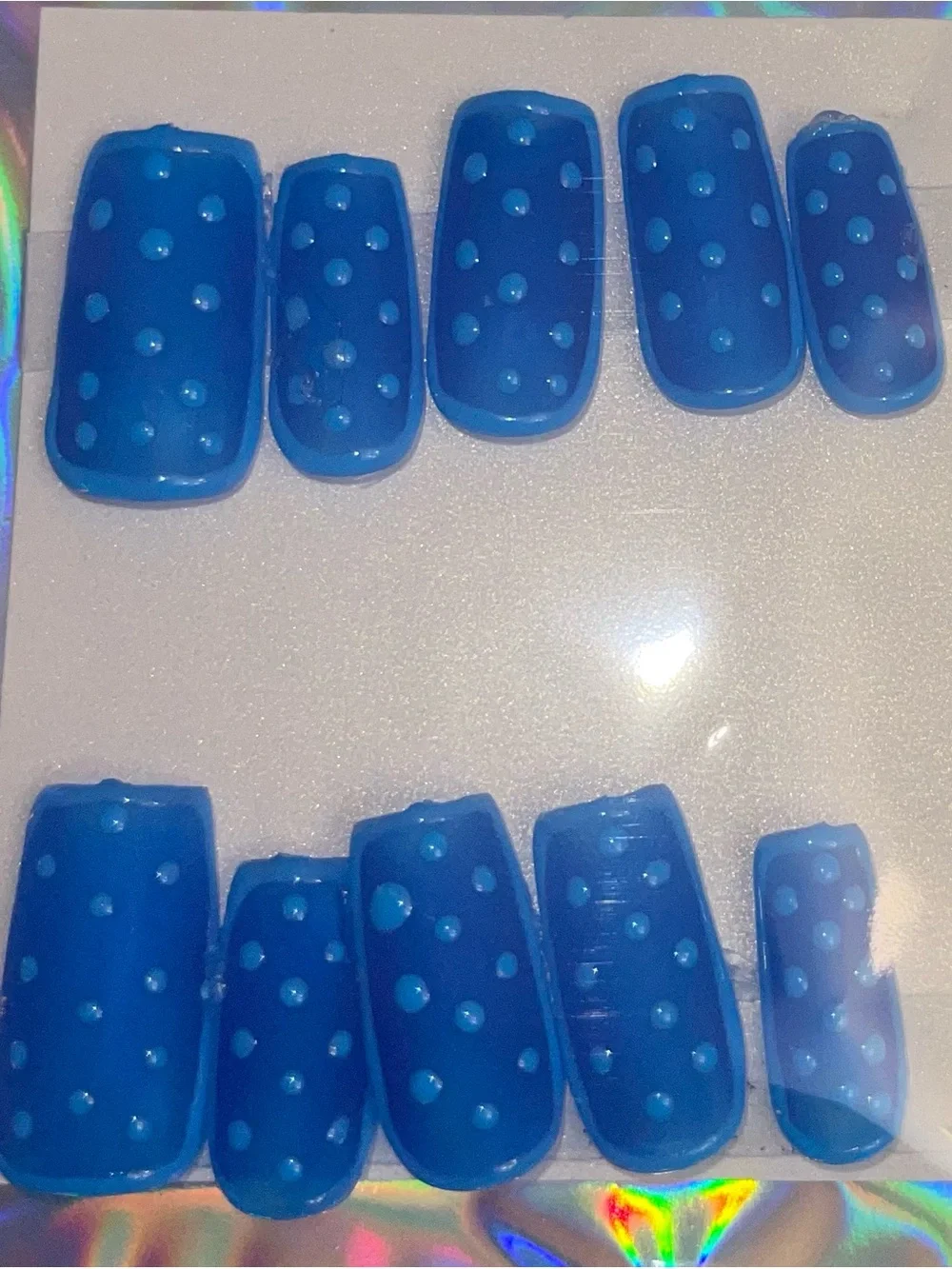 Makeup | Blue Dot Presson Nails | Poshmark